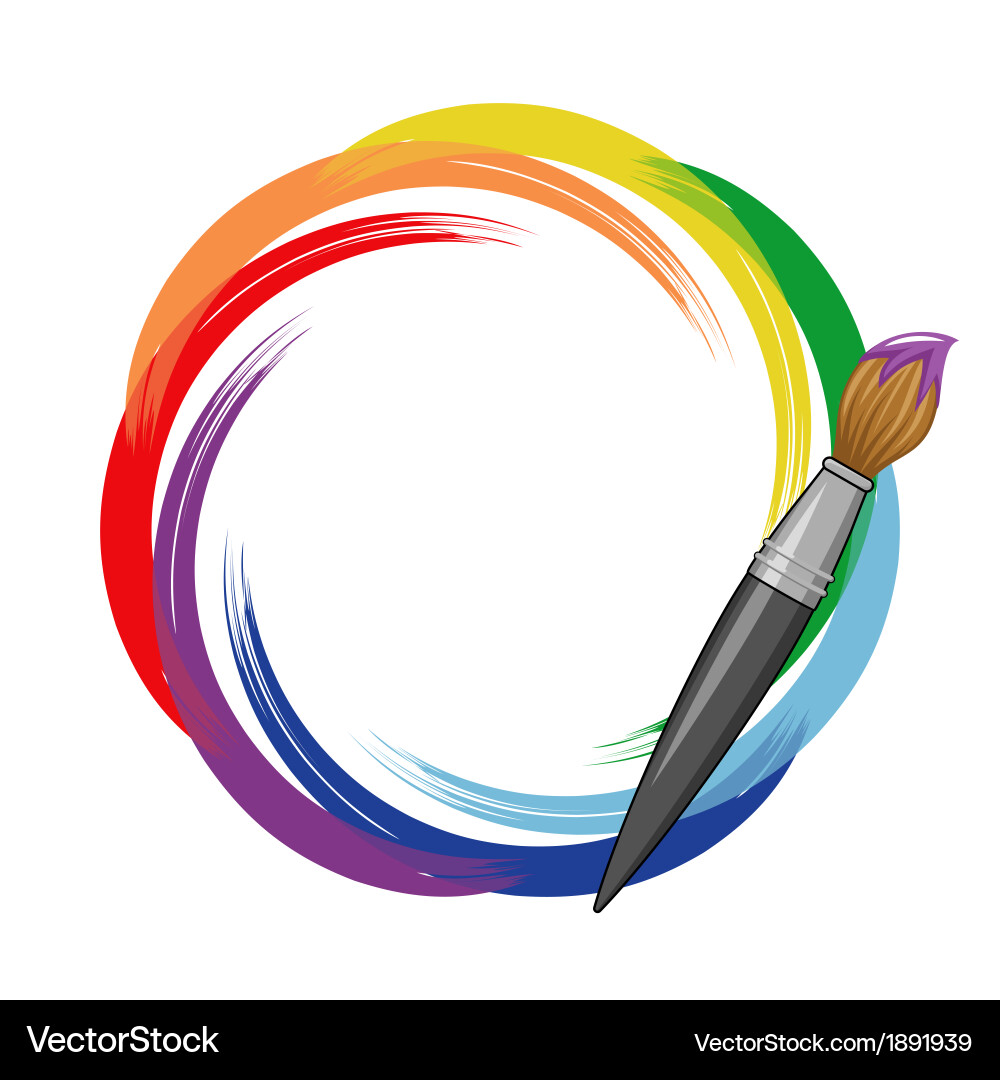 Paint brush rainbow background Royalty Free Vector Image