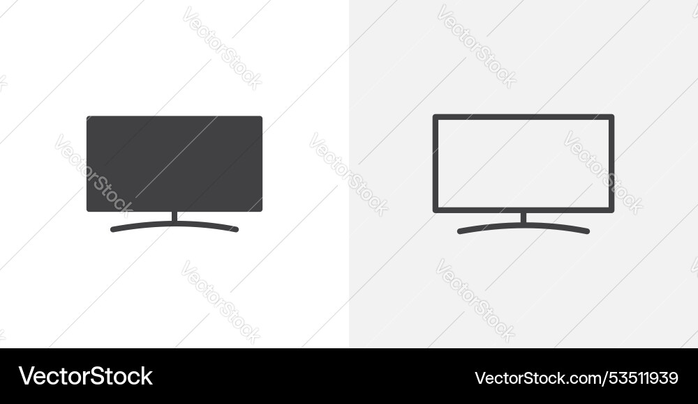 Smart televisionline in thin line black color Vector Image