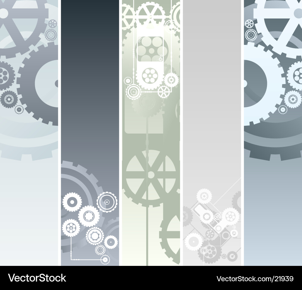 Technological and mechanical banners Royalty Free Vector