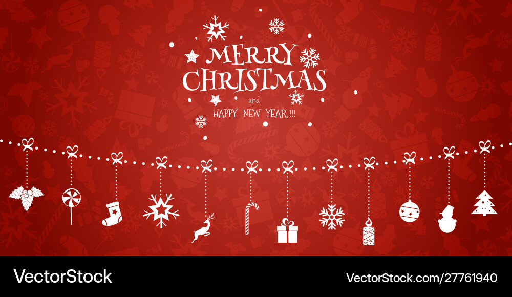 Christmas composition garland holiday Royalty Free Vector