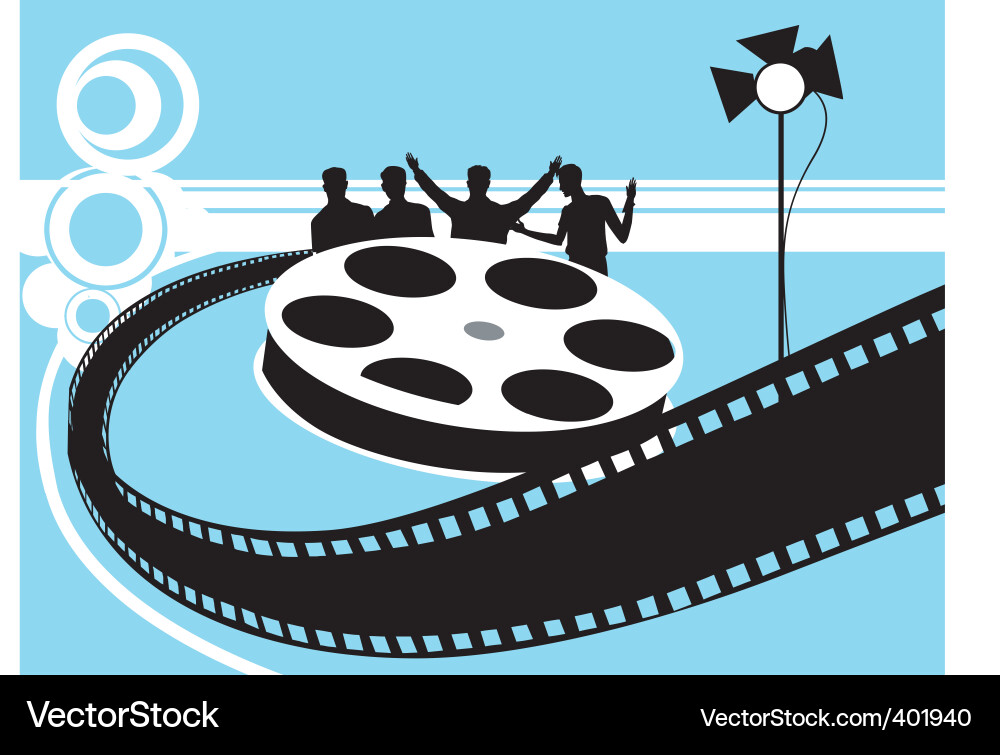 Film Reel with Radiant Light Royalty Free Vector Image