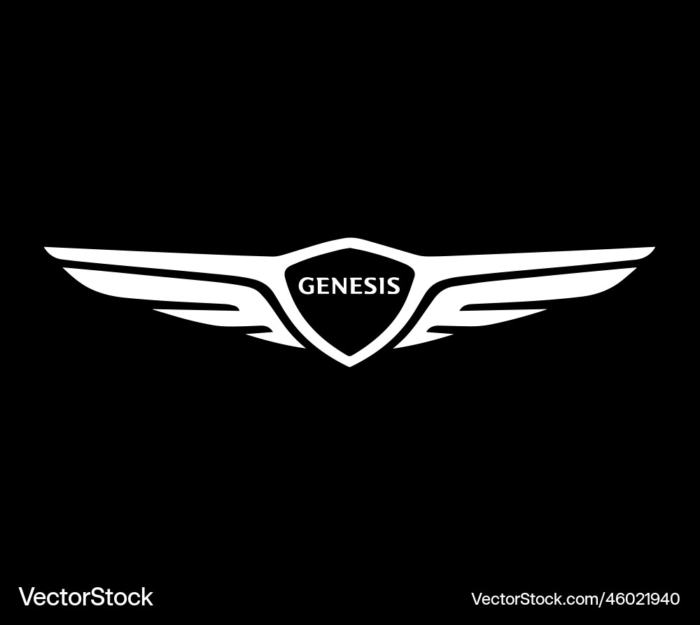 Genesis Car Logo - White Emblem Royalty Free Vector Image