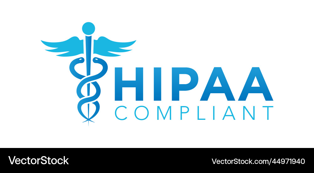 Hipaa compliance logo Royalty Free Vector Image