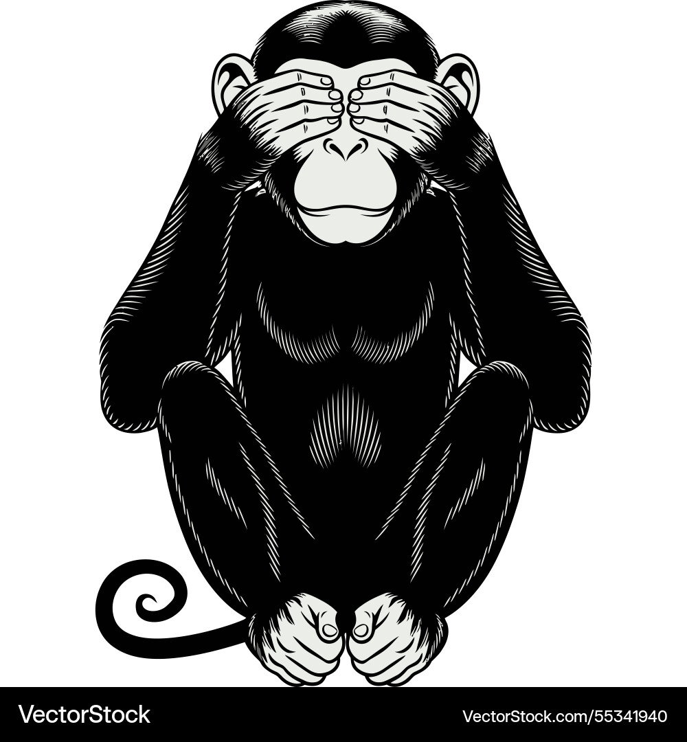 Simple monkey artwork Royalty Free Vector Image