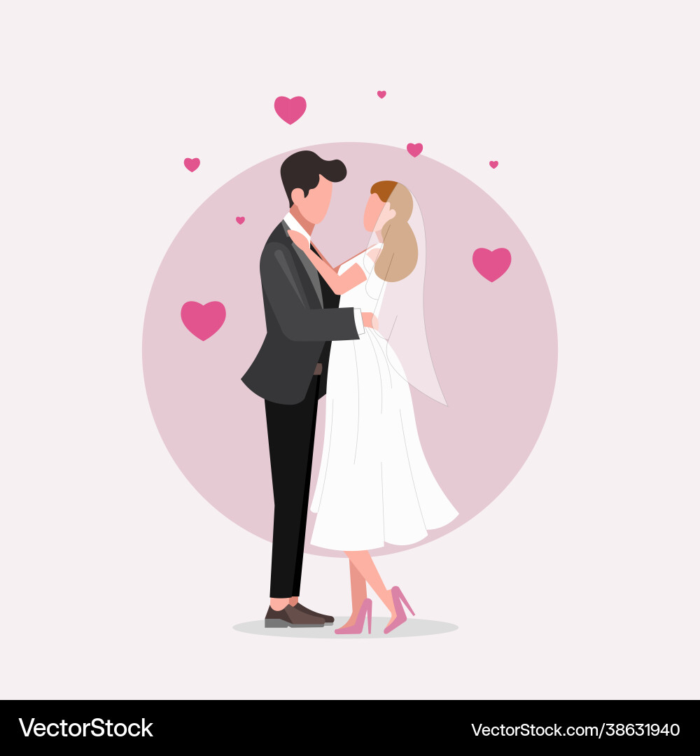 Hochzeit verheiratet Paar Clipart Lizenzfreies Vektorbild