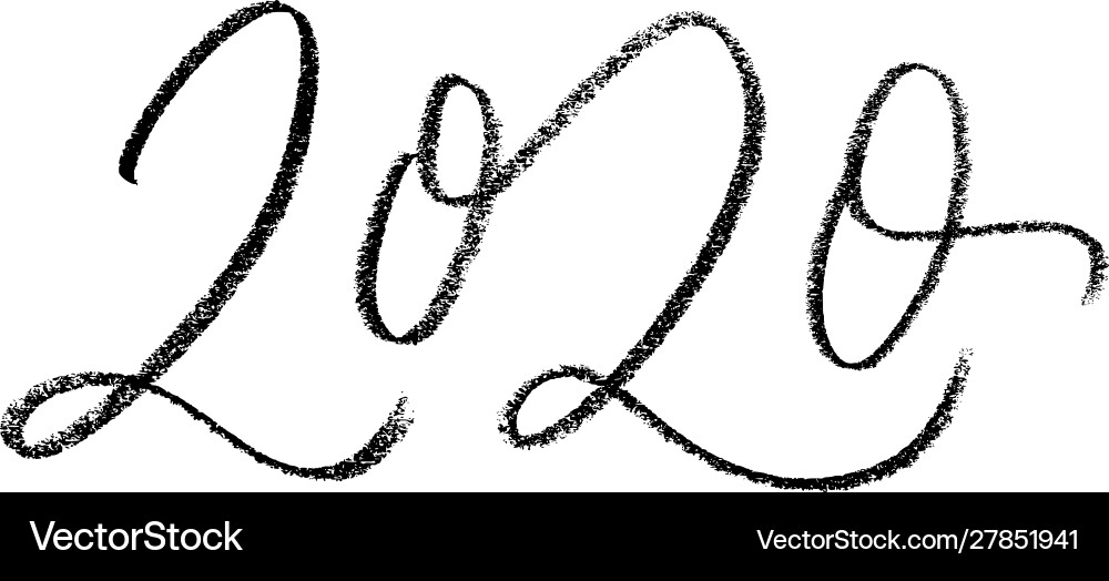 2020 pen number calligraphy inscription Royalty Free Vector