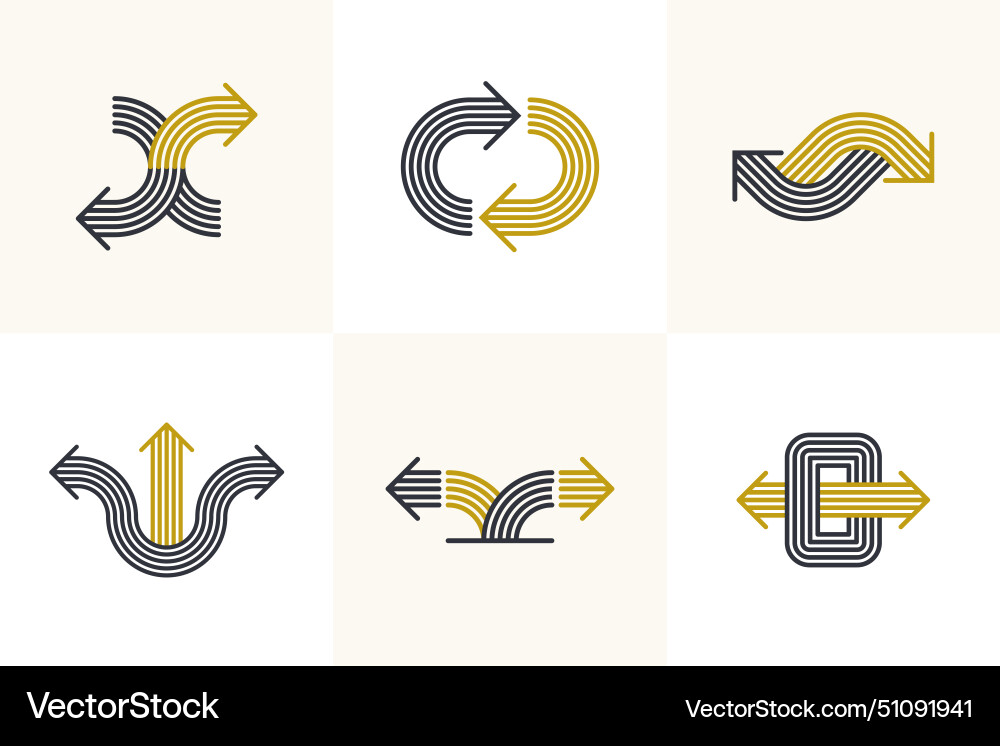 Arrow original logos set isolated pictogram Vector Image