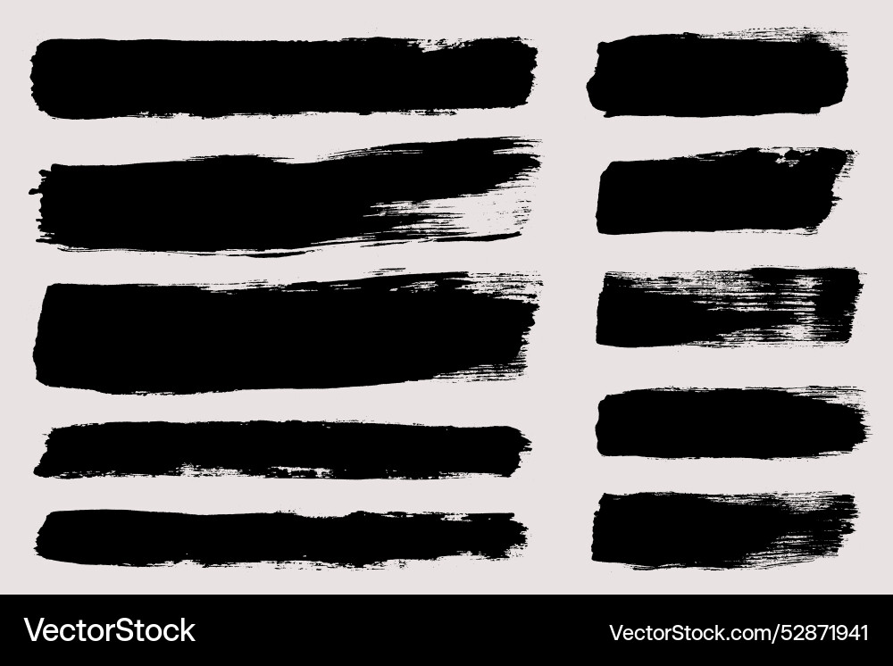 Brush strokes set of text boxes Royalty Free Vector Image