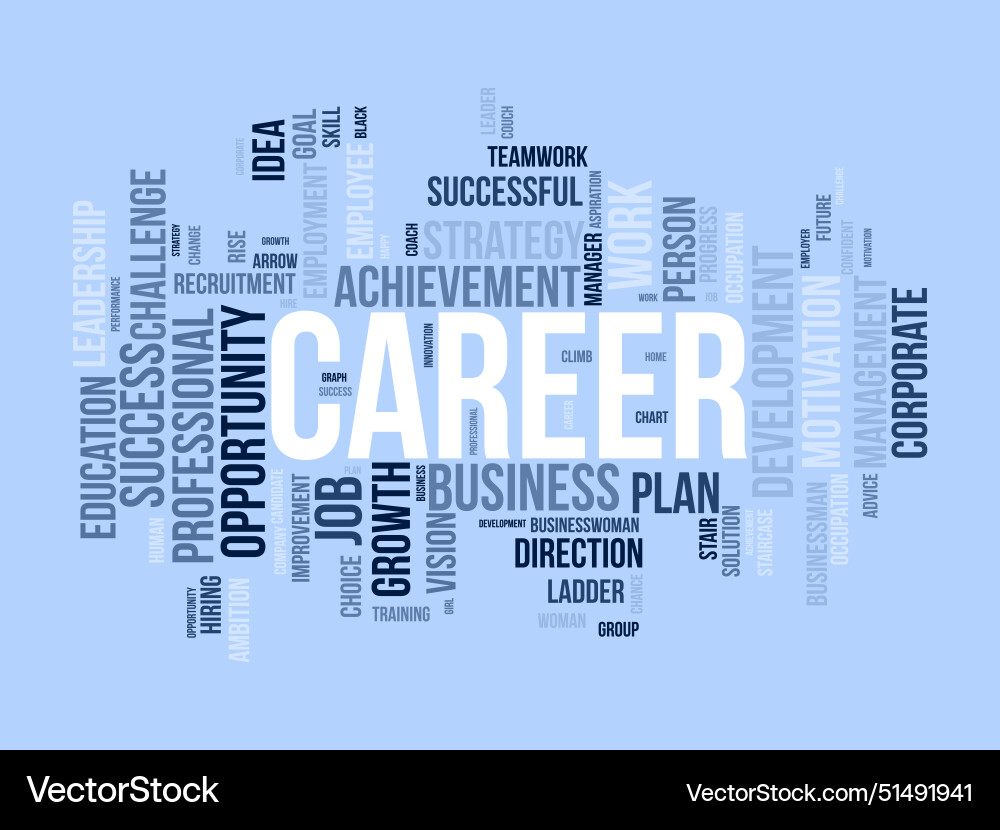 Career word cloud template success work concept Vector Image