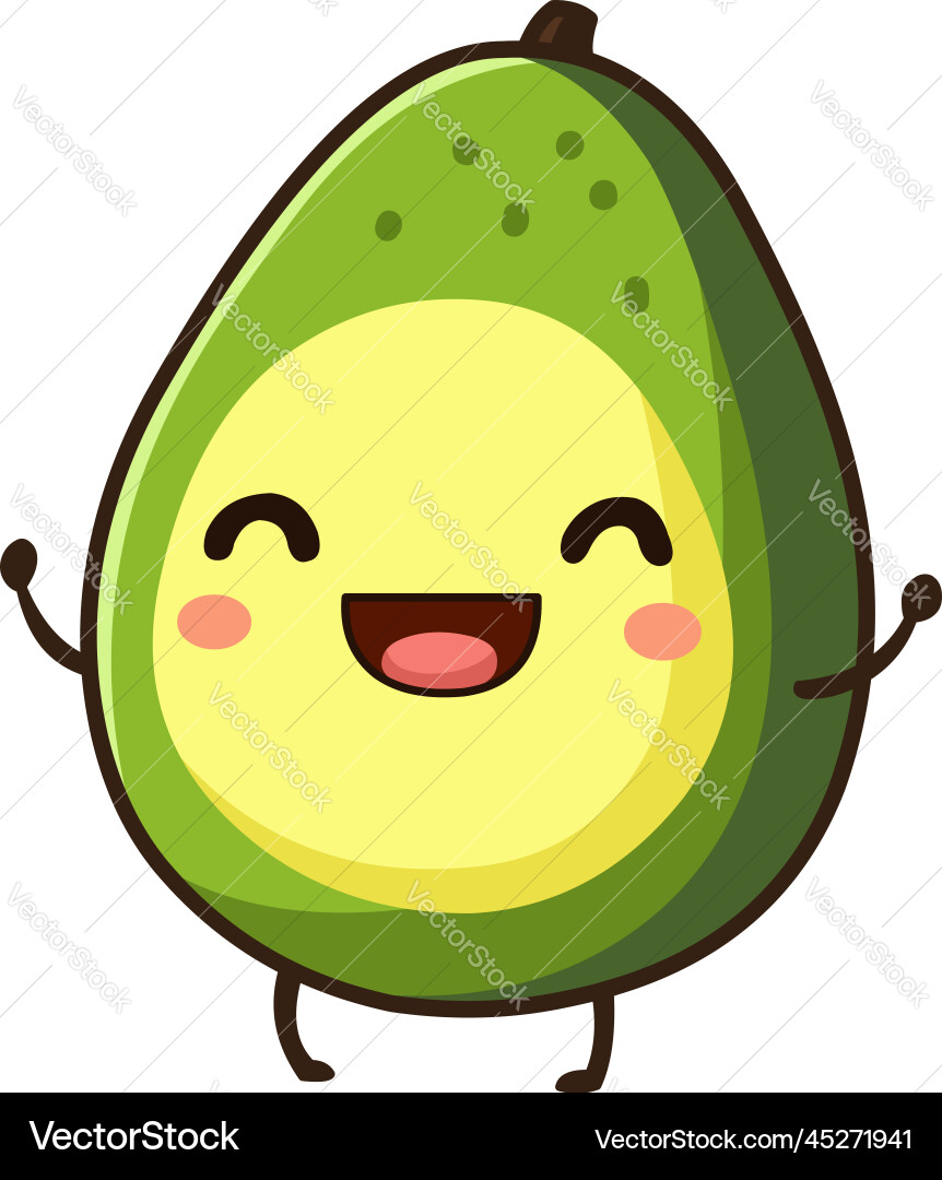 Cartoon avocado Royalty Free Vector Image - VectorStock