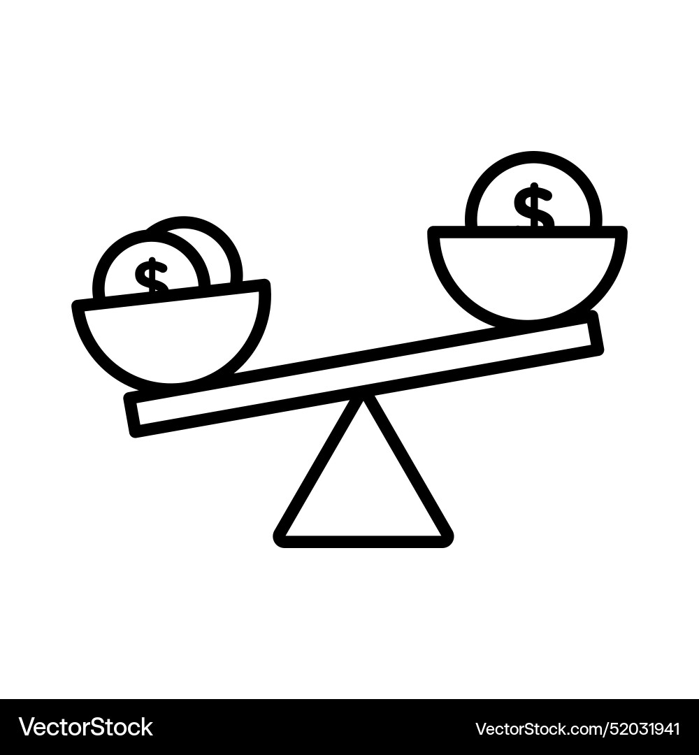 Compare price linear logo mark in black and white Vector Image