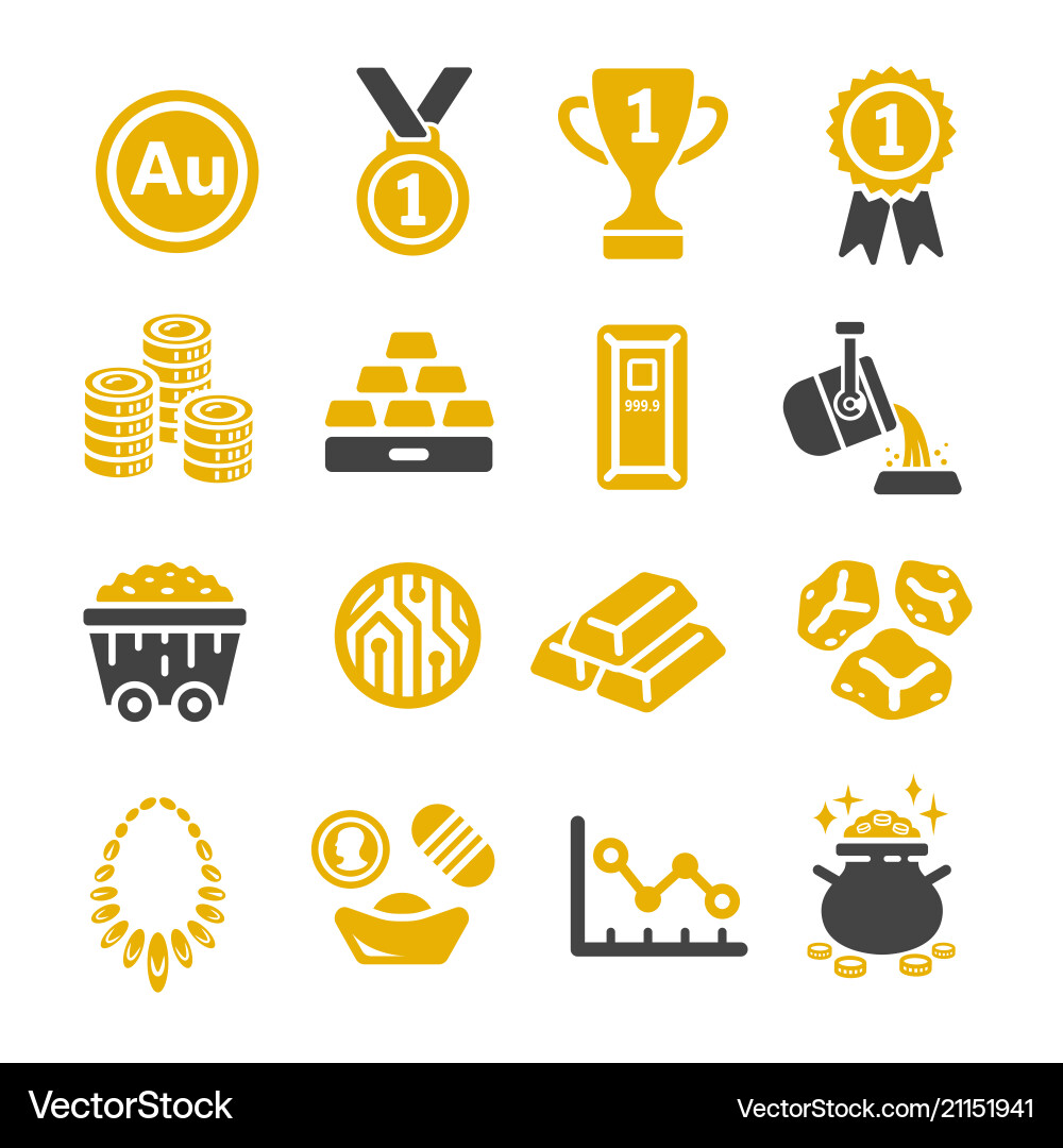 Gold icon Royalty Free Vector Image - VectorStock