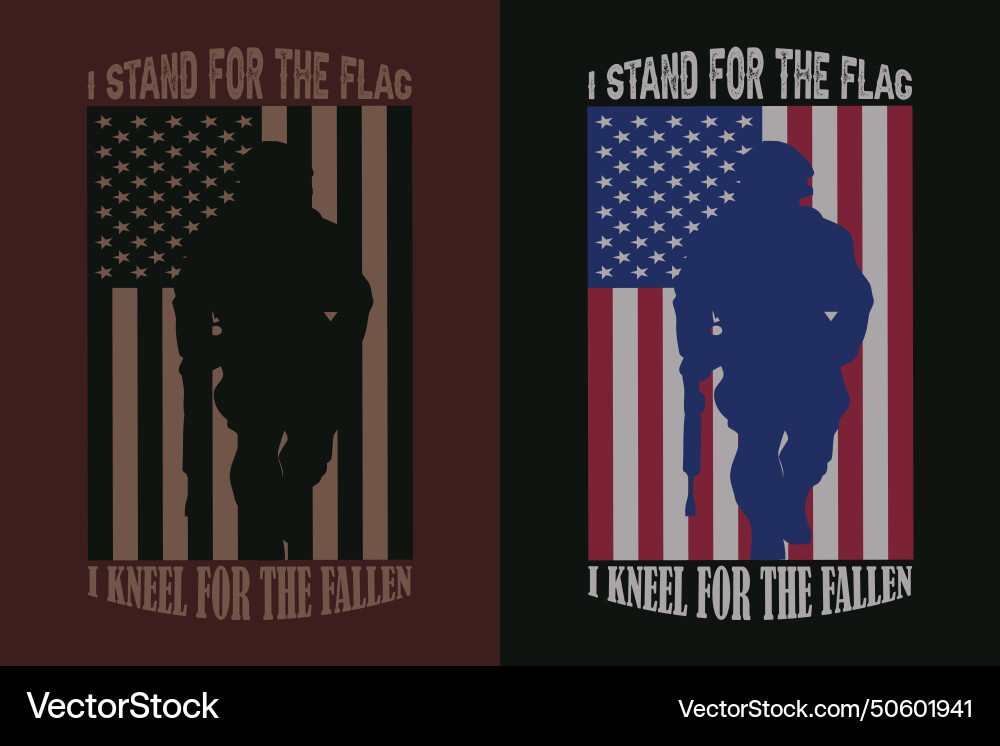 I stand for the flag kneel fallen Royalty Free Vector Image