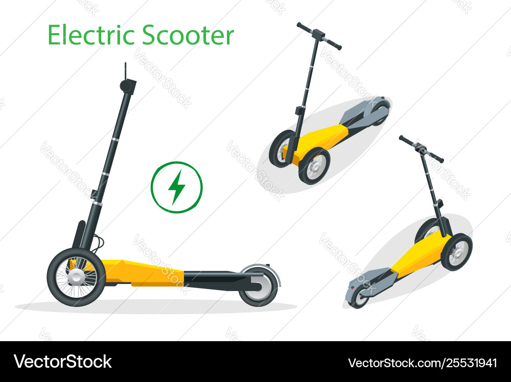 Isometric electric scooter on road Royalty Free Vector Image