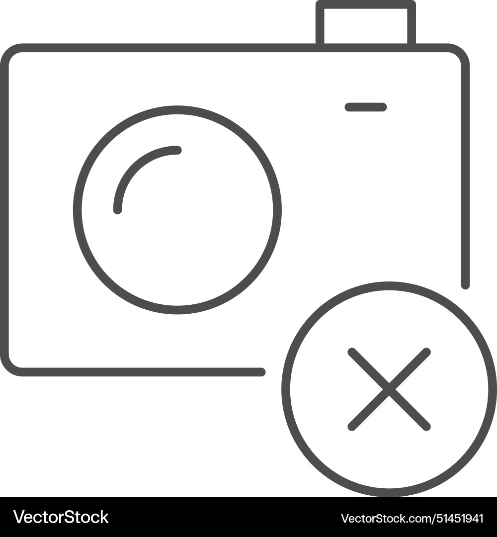 No photo camera line icon Royalty Free Vector Image