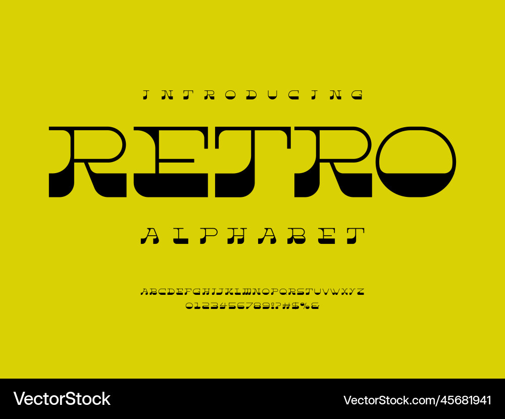 Retro font Royalty Free Vector Image - VectorStock
