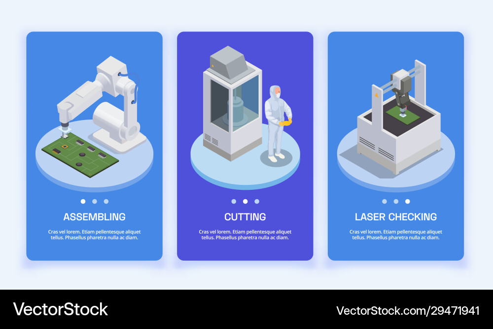 Semiconductor vertical banners set Royalty Free Vector Image