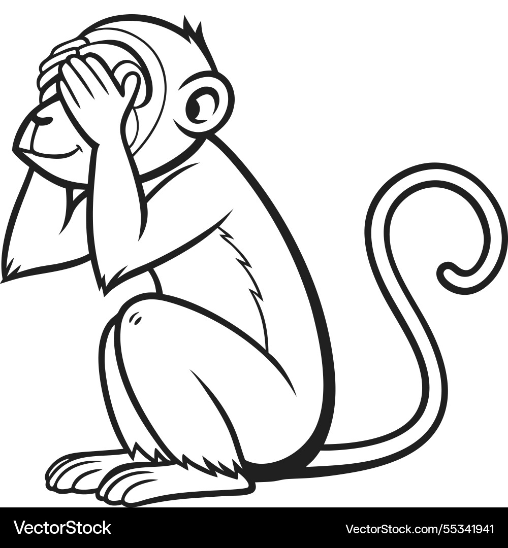 Simple monkey artwork Royalty Free Vector Image