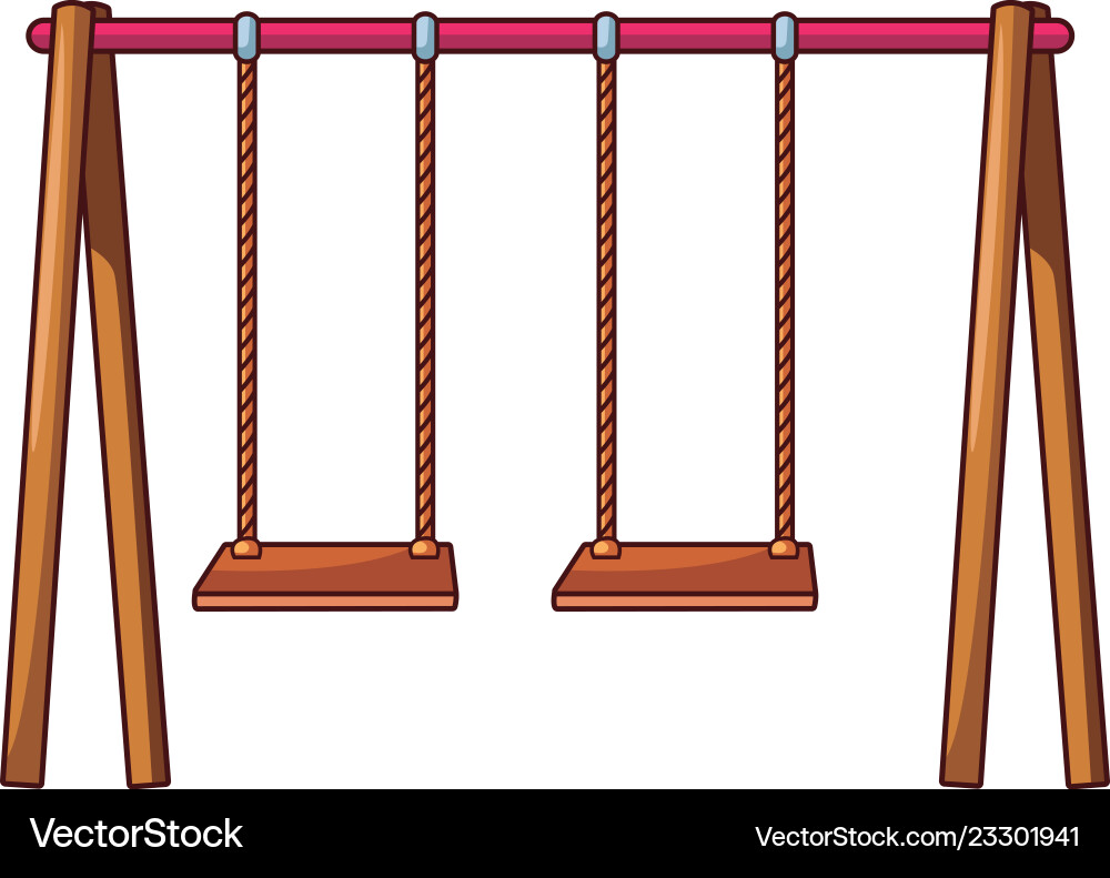Wooden swing for kids Royalty Free Vector Image