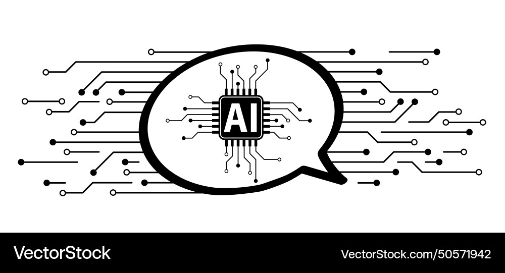 Artificial intelligence ai pictogram Royalty Free Vector