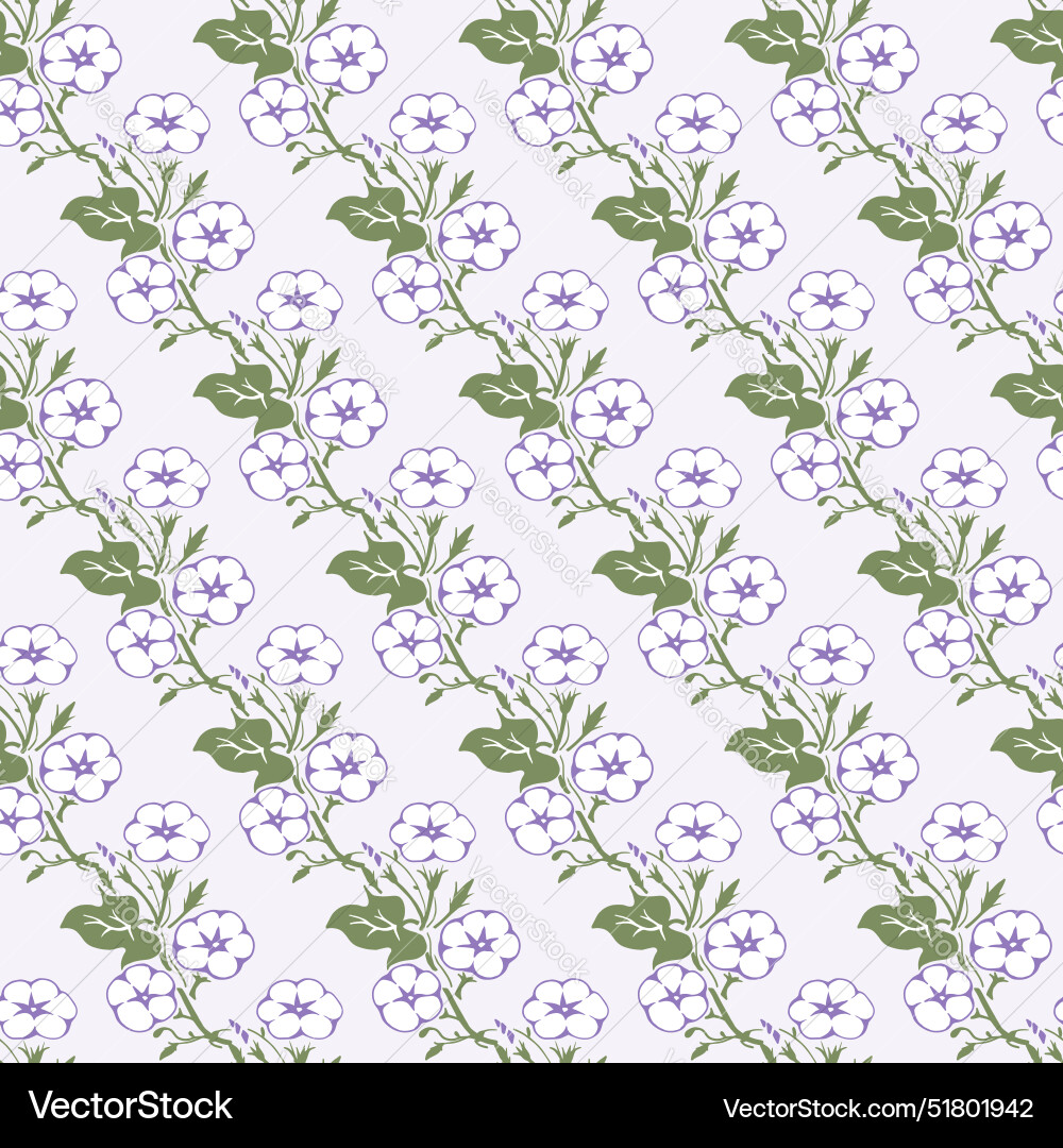 Blooming springtime morning glory nature pattern Vector Image