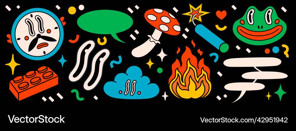 Cartoon comic characters crazy cartoons Royalty Free Vector