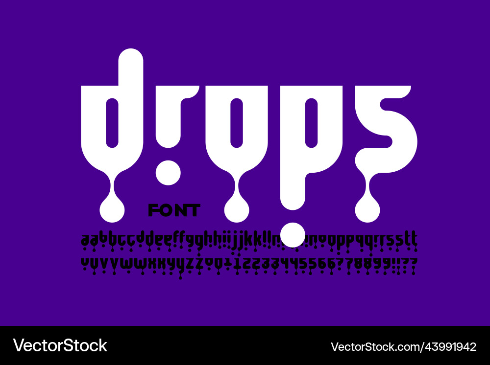 Drops style font design alphabet letters Vector Image