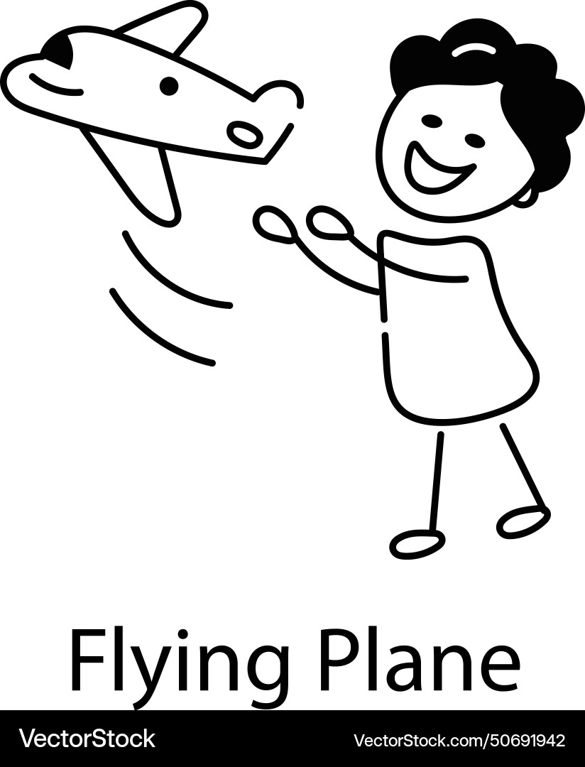 Flying plane Royalty Free Vector Image - VectorStock