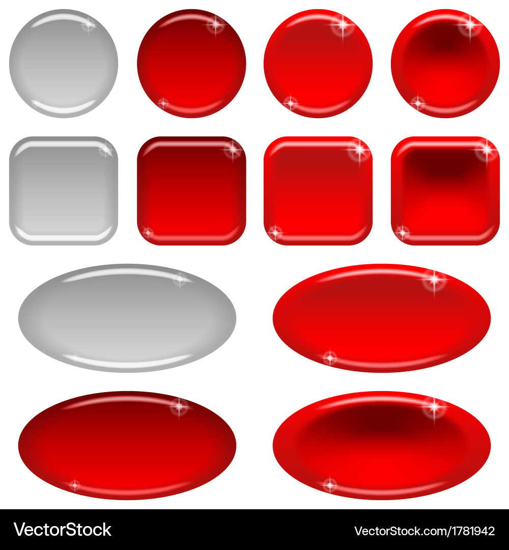 Glass buttons set Royalty Free Vector Image - VectorStock