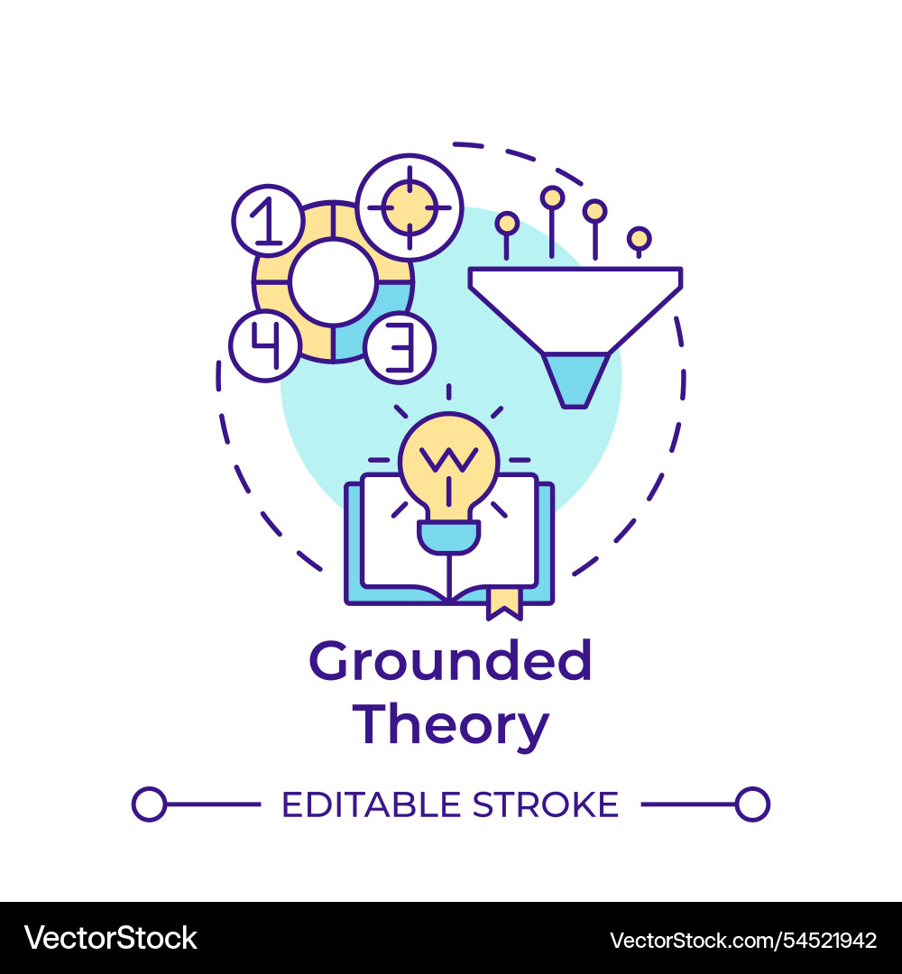 Grounded theory multi color concept icon Vector Image