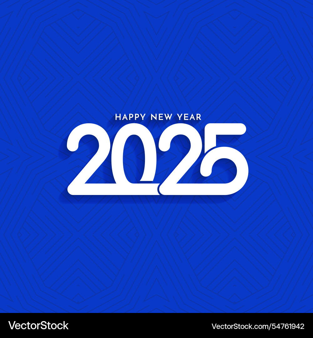 Happy new year 2025 modern blue background Vector Image