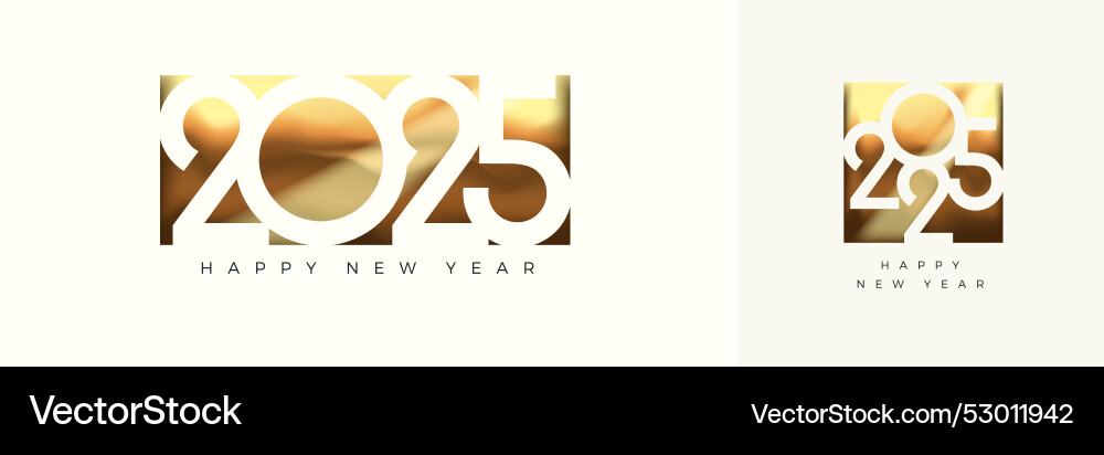 Happy new year 2025 numbers square Royalty Free Vector Image