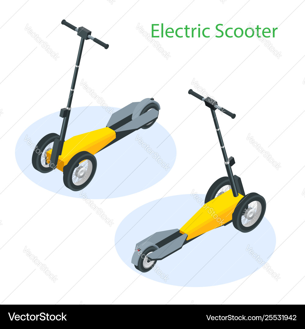Isometric electric scooter on road Royalty Free Vector Image
