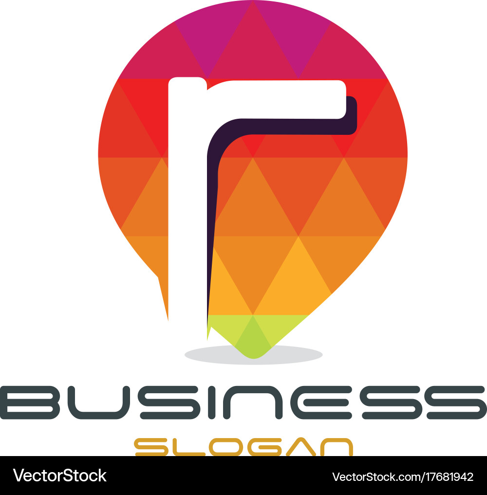 Letter r point logo Royalty Free Vector Image - VectorStock