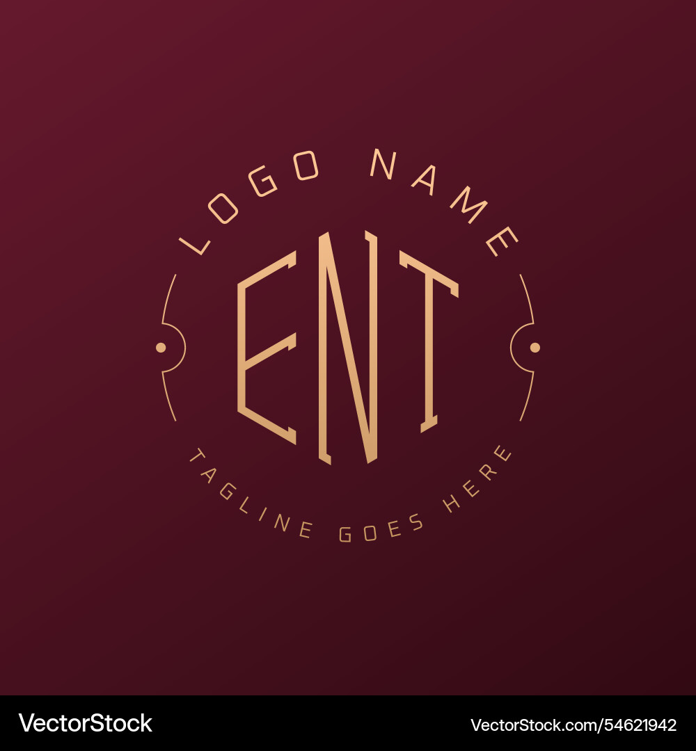 Luxury ent logo design elegant letter Royalty Free Vector