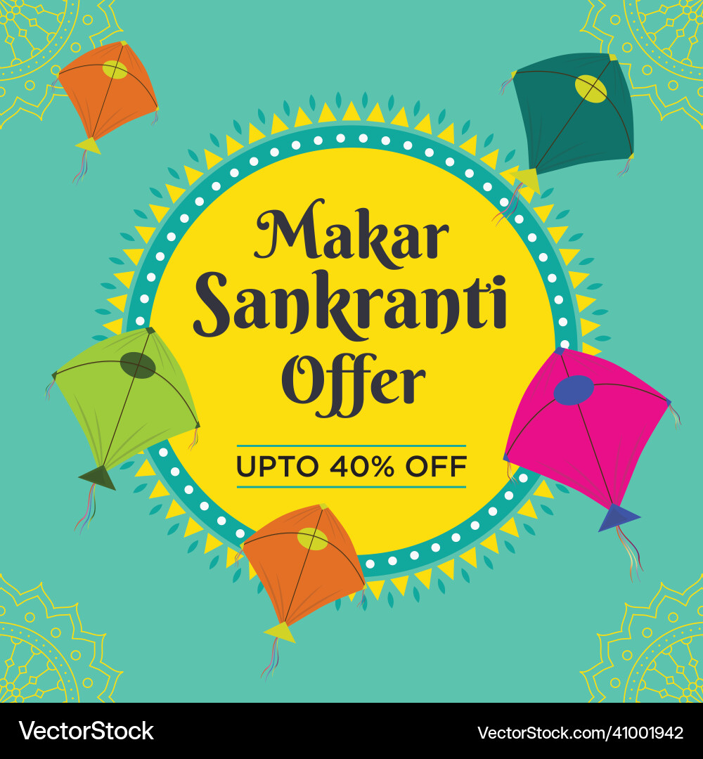 Makar sankranti offer banner design Royalty Free Vector