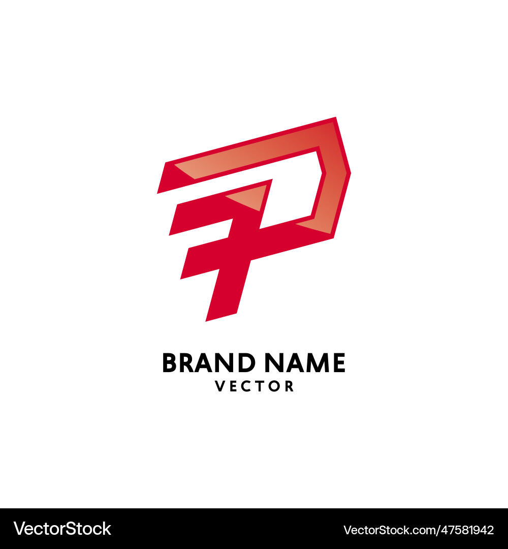 Modern p symbol logo design Royalty Free Vector Image