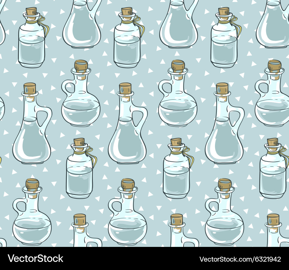 Seamless pattern with bottles Royalty Free Vector Image