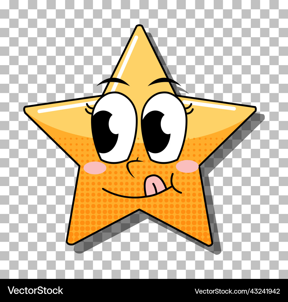 Star with face expression Royalty Free Vector Image