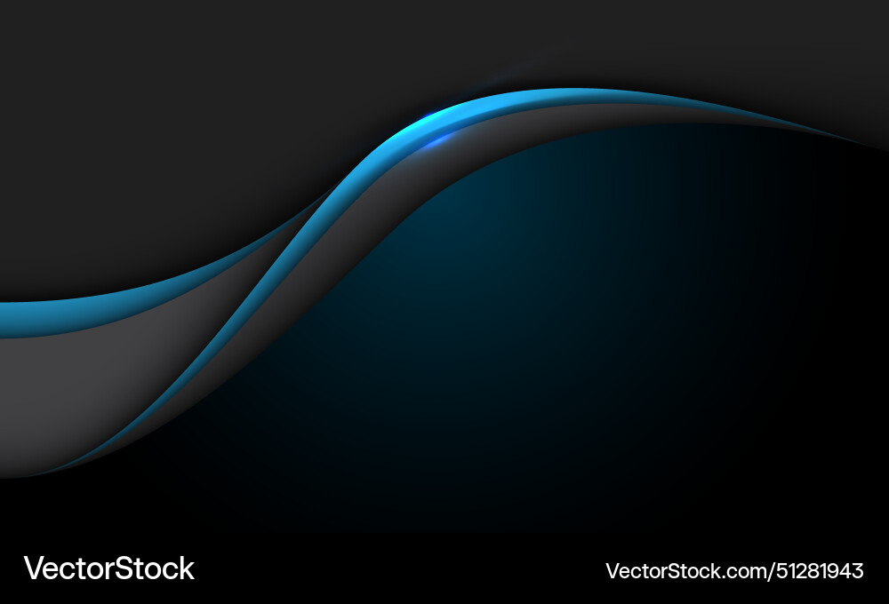 Abstract blue grey curve overlap on black design Vector Image