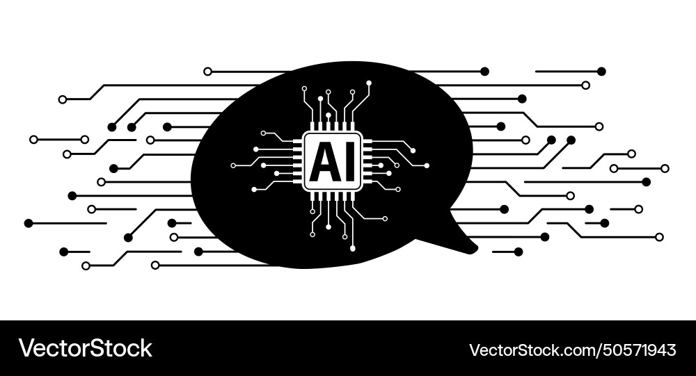 Artificial intelligence ai pictogram Royalty Free Vector