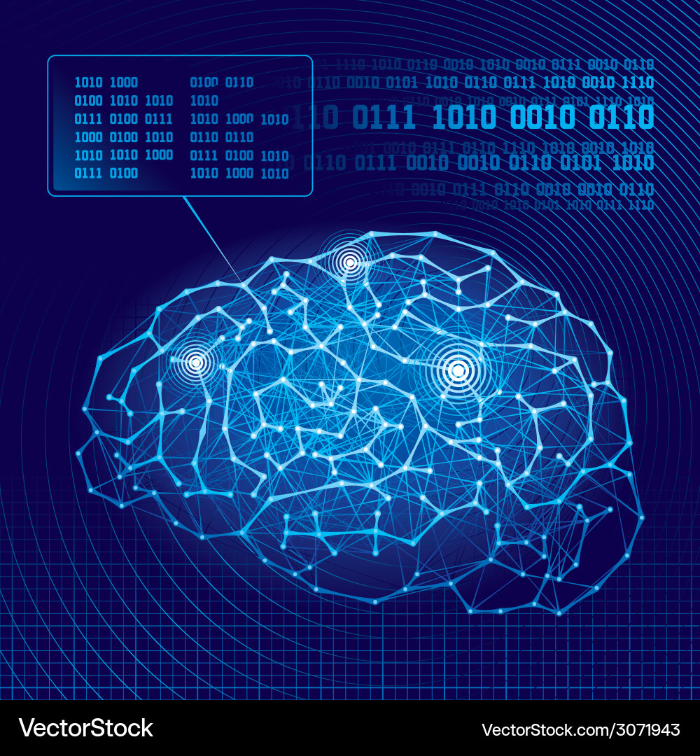 Digital Brain Network Royalty Free Vector Image