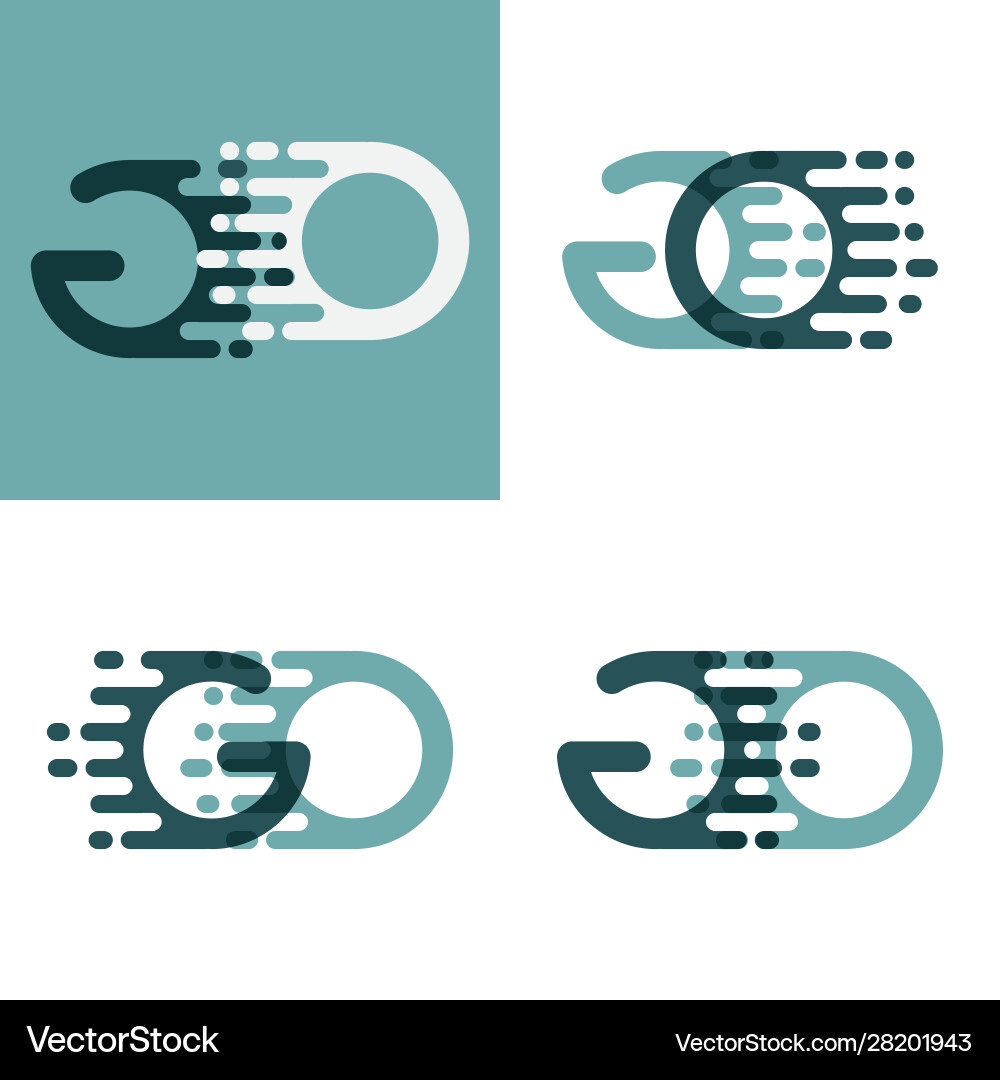 Go letters logo with accent speed in gray Vector Image