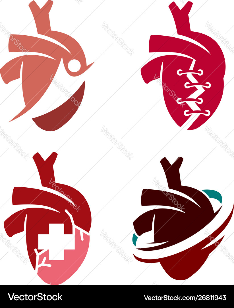 Heart attack risk logo icon design Royalty Free Vector Image