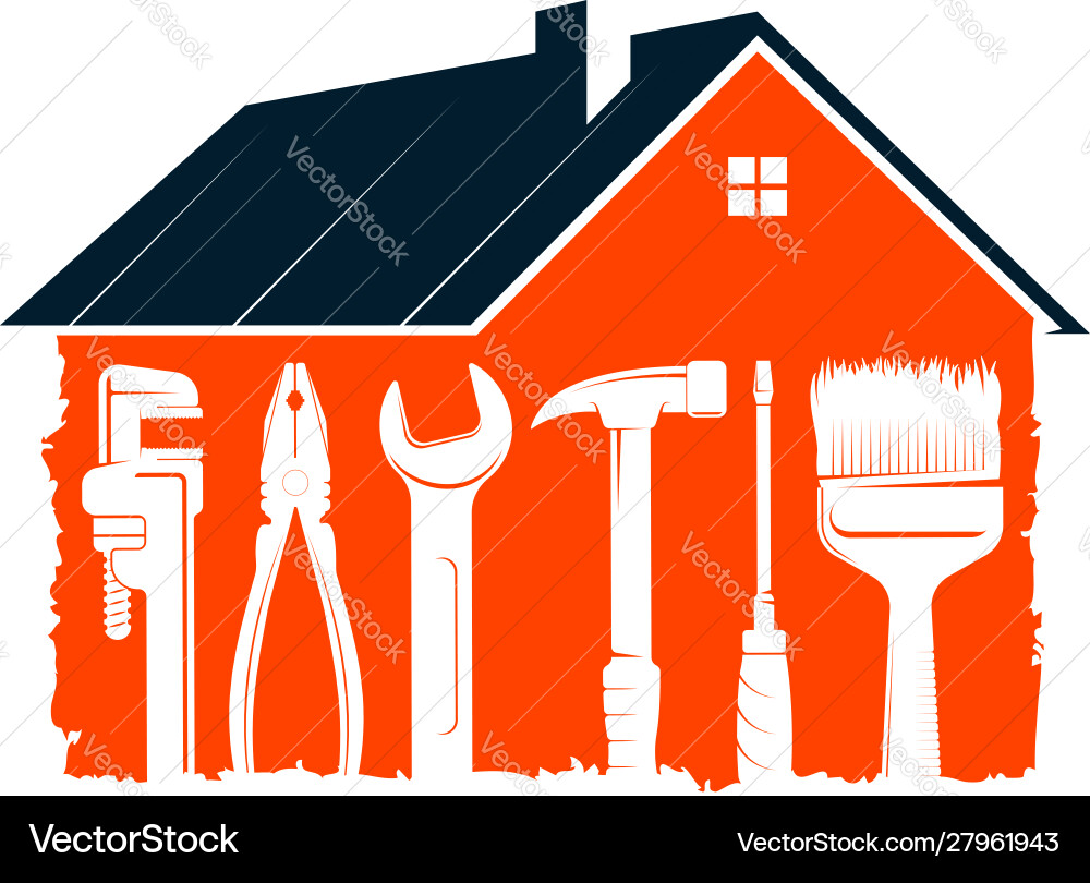 Housing repair and maintenance with tools Vector Image