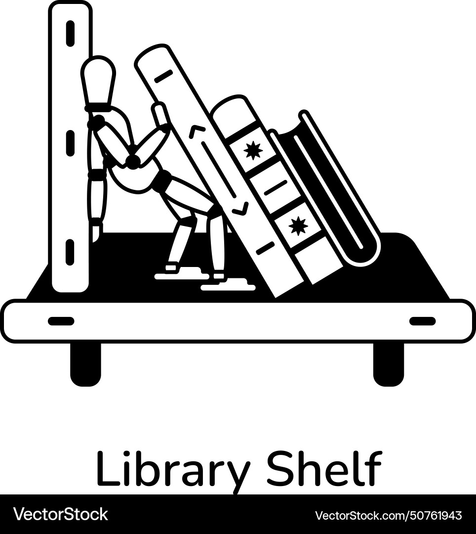 Library shelf Royalty Free Vector Image - VectorStock