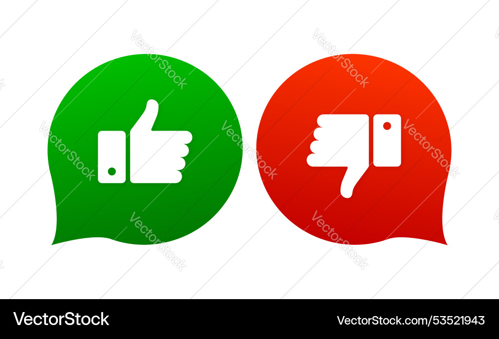 Like and dislike thumb up down labels Royalty Free Vector