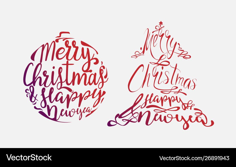 Merry Christmas Calligraphy Royalty Free Vector Image