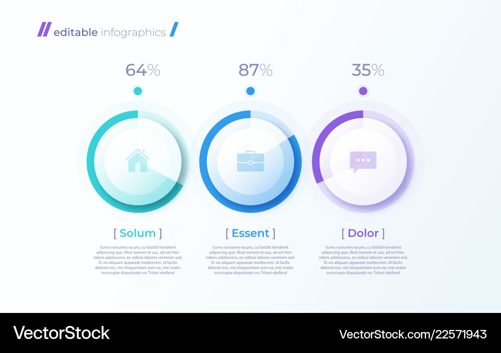 Modern editable infographic template Royalty Free Vector