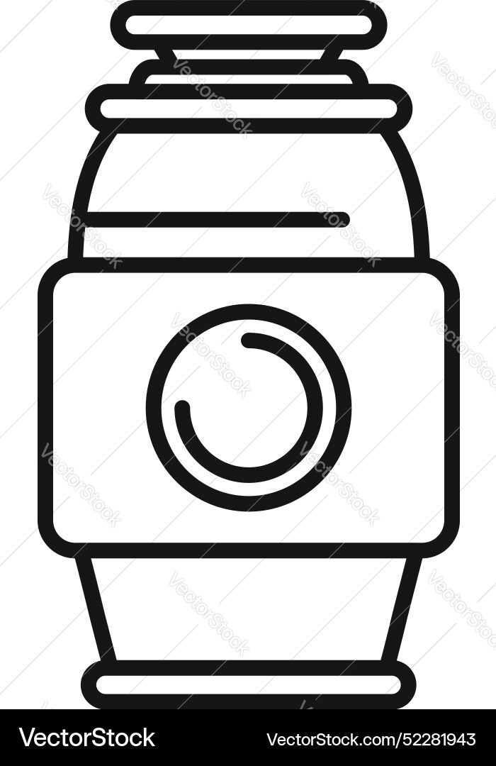 Modern food waste disposal recycling machine icon Vector Image